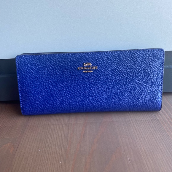 Coach | Bags | Nwt Coach Slim Wallet Sport Blue | Poshmark